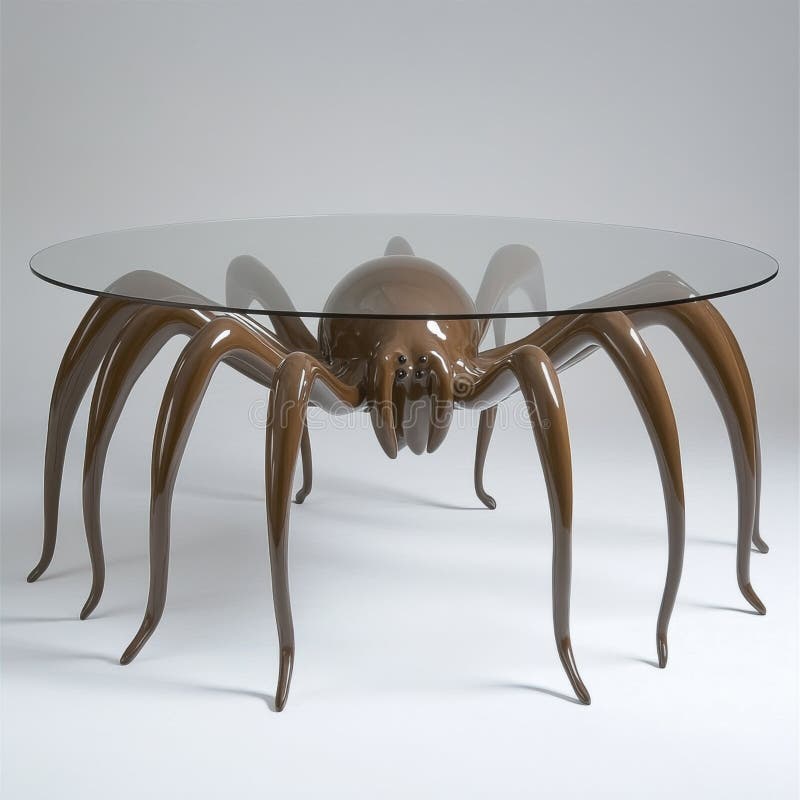 A Glass Table with a Spider on Top of it, AI Stock Image - Image of ...