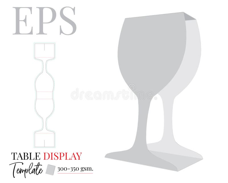 Glass Table Tent, Flyer in a Shape of a Glass of Wine, Vector, Die Cut ...