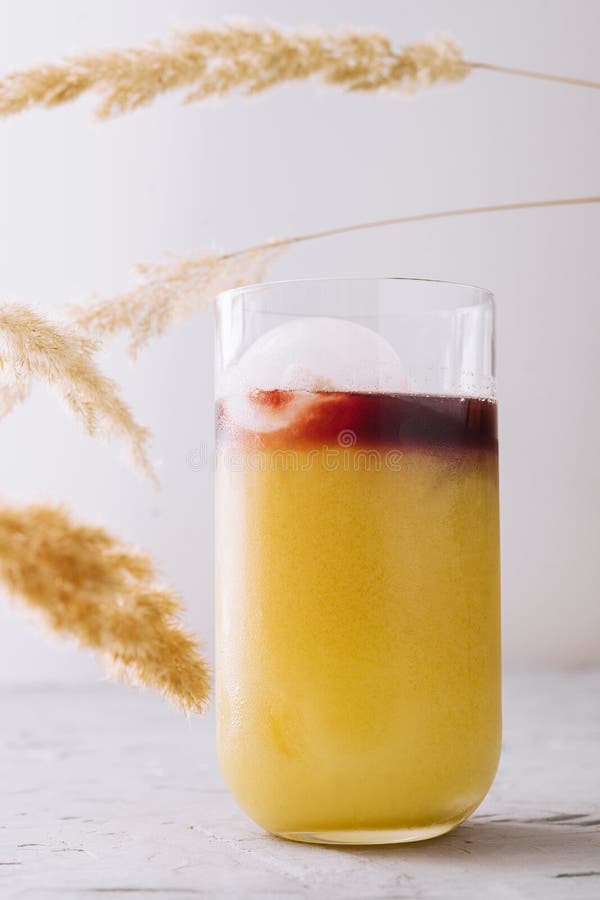 Glass of Tasty Coffee with Orange Juice Stock Photo - Image of brown ...