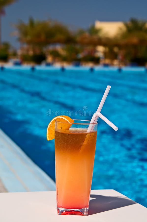 Glass of Tasty Juice with Pipes. Stock Image - Image of portion, fruit ...