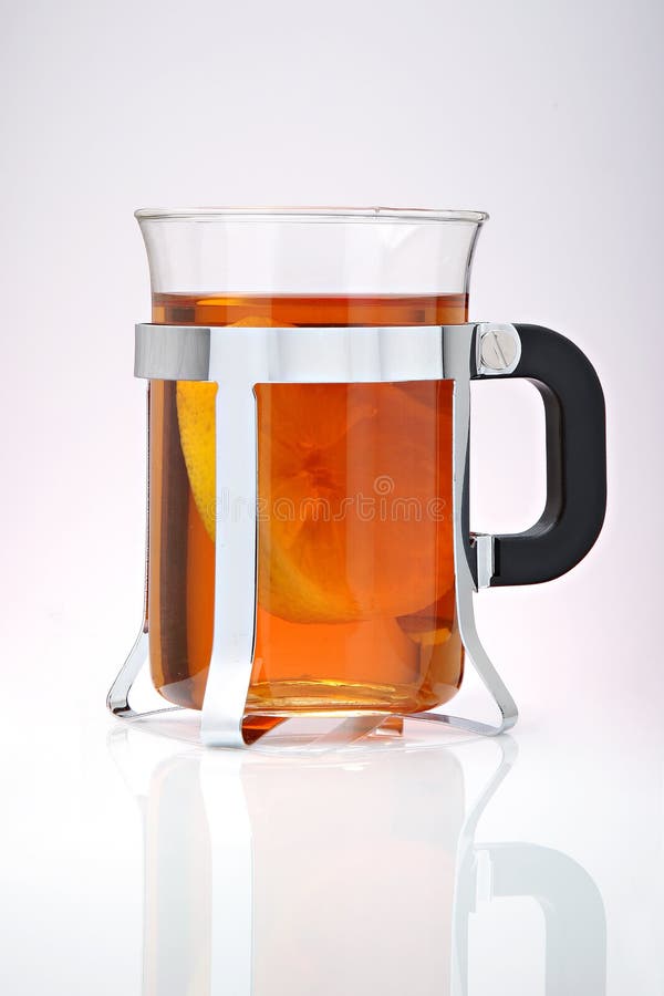 Glass with tea stock image. Image of brew, isolated, handle - 13040177