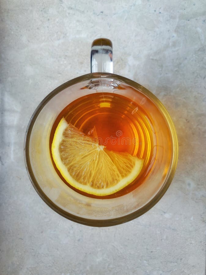 Glass of Tea with Lemon Slice Stock Image - Image of close, orange ...
