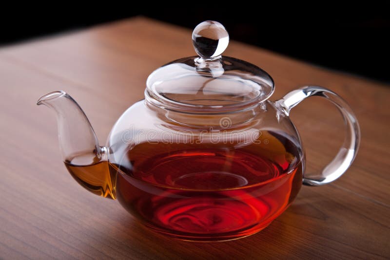 Glass Teapot with Black Tea Stock Image - Image of china, aromatic: 9744721