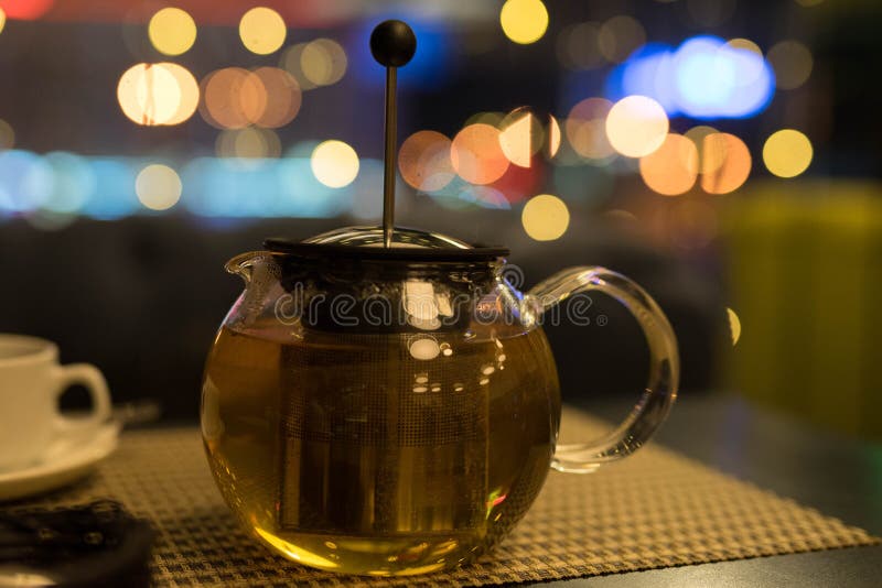 Glass Teapot for Tea with Handle Stock Image - Image of breakfast ...