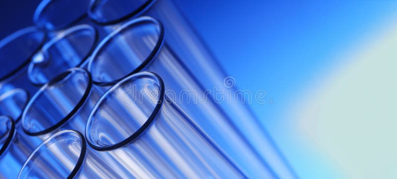Glass Test Tube On Blue Background With Substance Stock Image - Image ...
