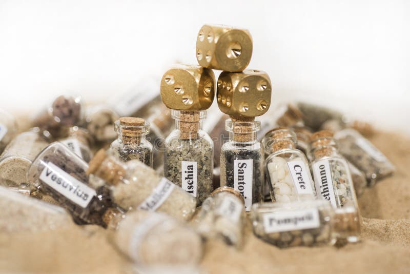 Glass Test-tube with Sand of Different Summer Vacation Countries Stock ...