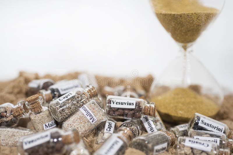 Glass Test-tube with Sand of Different Summer Vacation Countries Stock ...