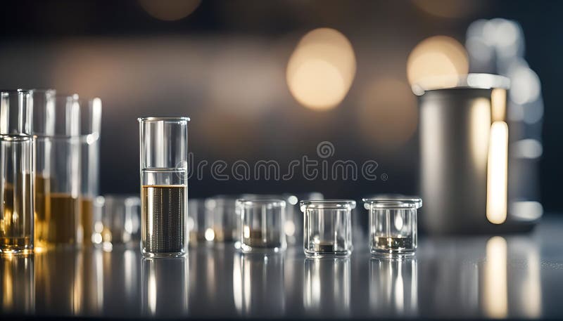 Glass Test Tubes and Equipment in a Laboratory Stock Illustration ...