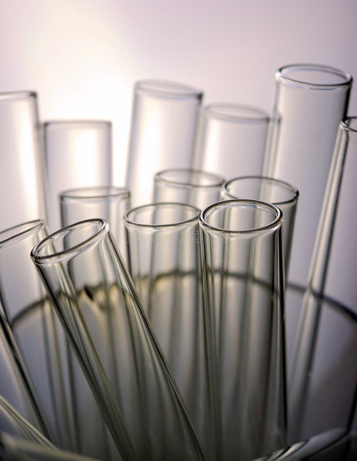 Glass Test Tubes Placed in a Laboratory Beaker Stock Image - Image of ...