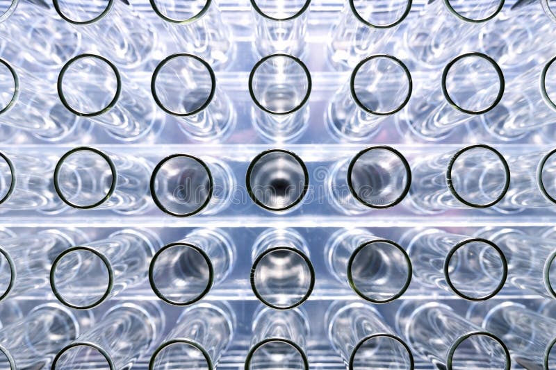 Glass Test Tubes Placed in a Laboratory Rack Stock Image - Image of ...