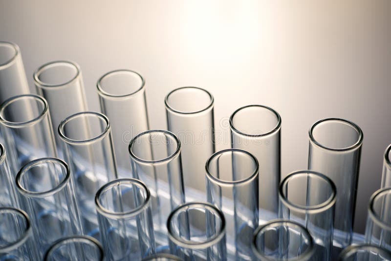 Glass Test Tubes Placed in a Laboratory Rack Stock Photo - Image of ...