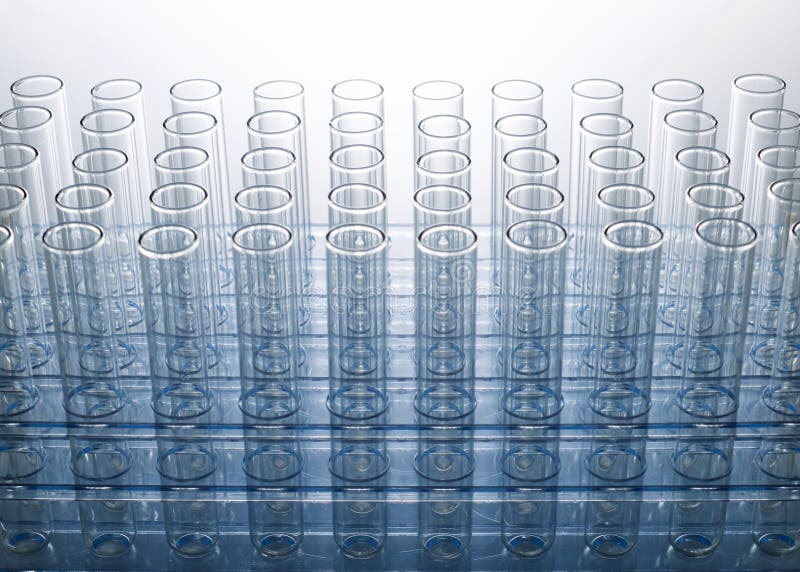 Glass Test Tubes Placed in a Laboratory Rack Stock Image - Image of ...