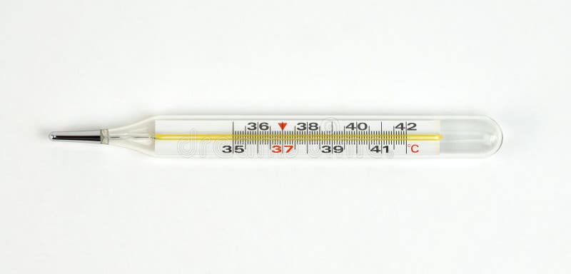 A Glass Thermometer Displays Various Temperature Readings in Celsius ...