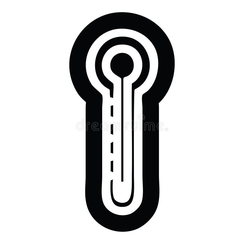 Glass Thermometer Icon Symbol Stock Vector - Illustration of ...