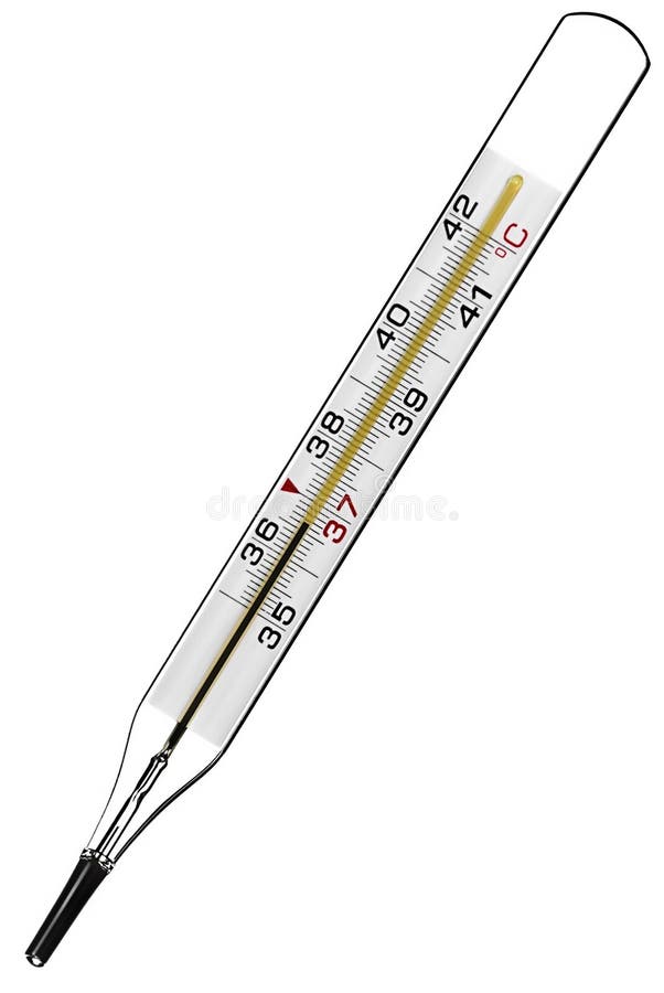 Glass Thermometer with a Temperature of 36.6 Stock Image - Image of ...