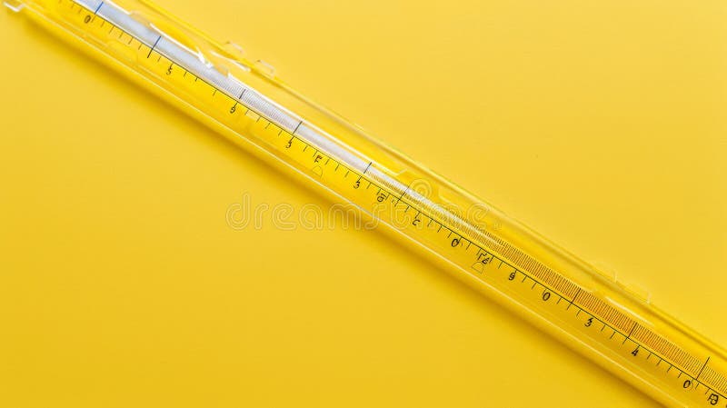 Yellow Glass Thermometer on Yellow Background Stock Illustration ...
