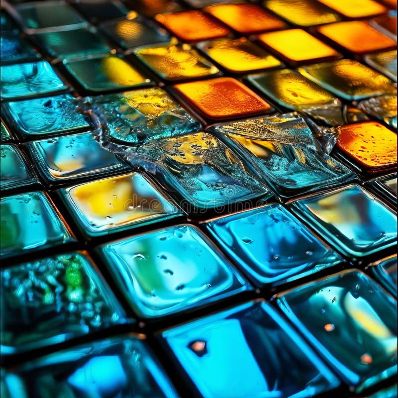 Glass Tile Reflective and Vibrant Tiles Made from Glass Perfec Stock ...