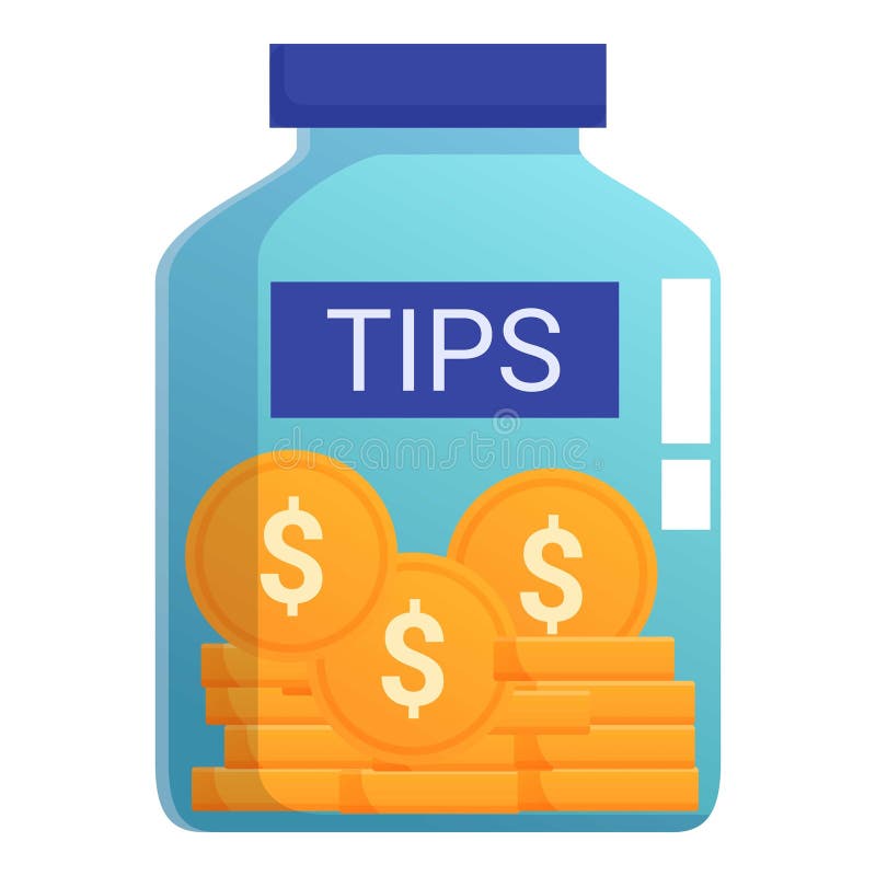 Glass Tips Jar Increasing with American Dollars Coins Stock Vector ...