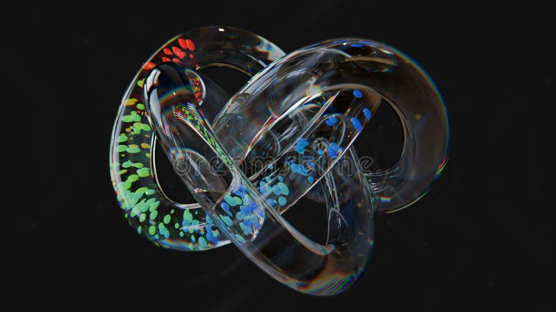 Glass Torus Knot with Rgb Glow Stock Illustration - Illustration of ...