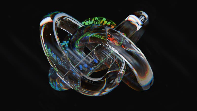 Glass Torus Knot with Rgb Glow. Stock Illustration - Illustration of ...