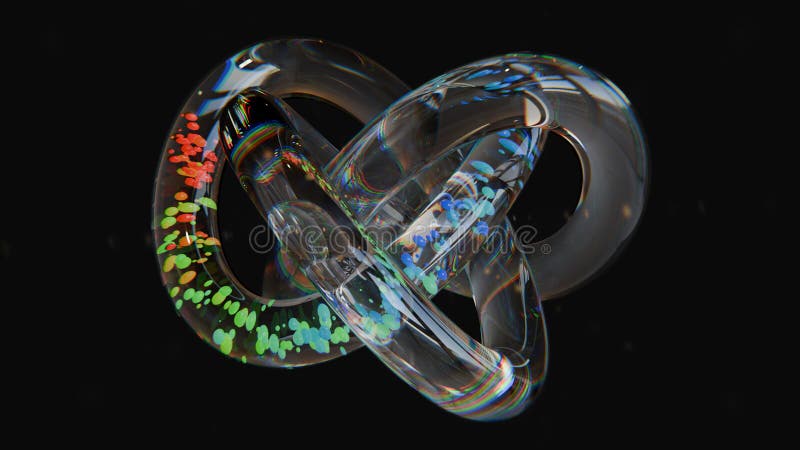 Glass Torus Knot with Rgb Glow. Stock Illustration - Illustration of ...