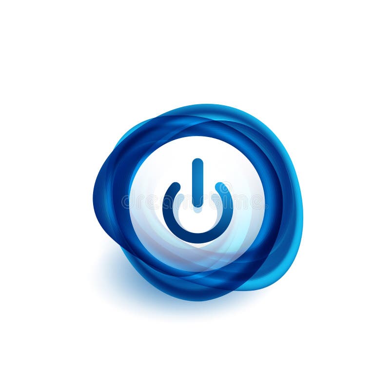 Glass Transparent Effect Power Start Button, on Off Icon, Vector UI or ...
