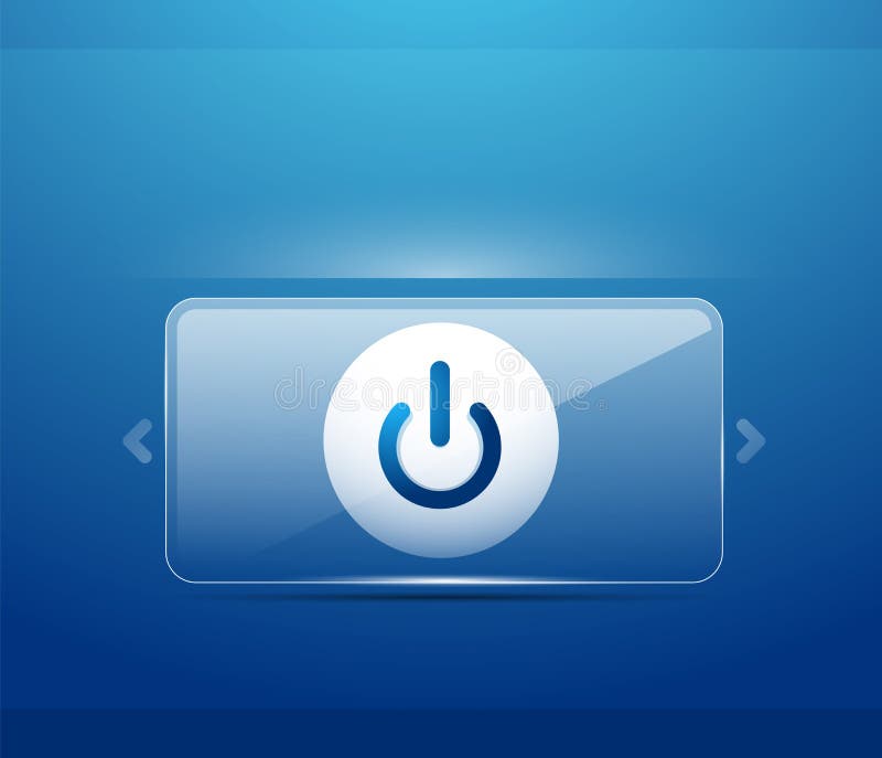 Glass Transparent Effect Power Start Button, on Off Icon, Vector UI or ...