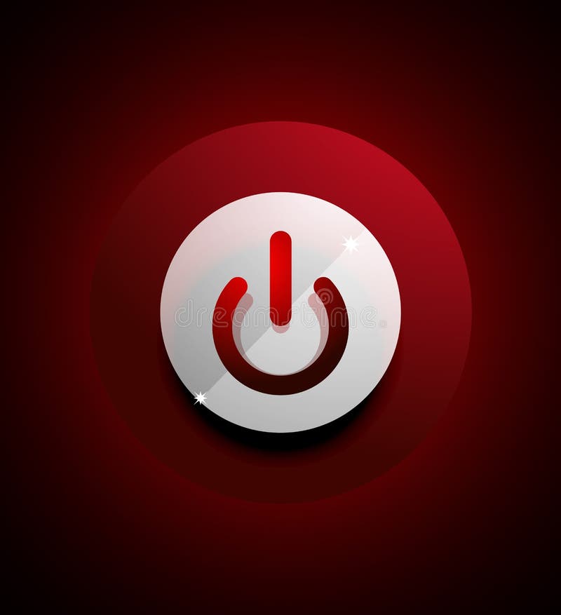Glass Transparent Effect Power Start Button, on Off Icon, Vector UI or ...