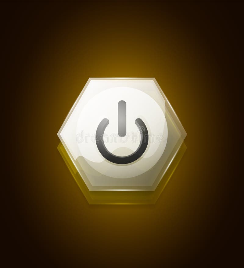 Glass Transparent Effect Power Start Button, on Off Icon, Vector UI or ...