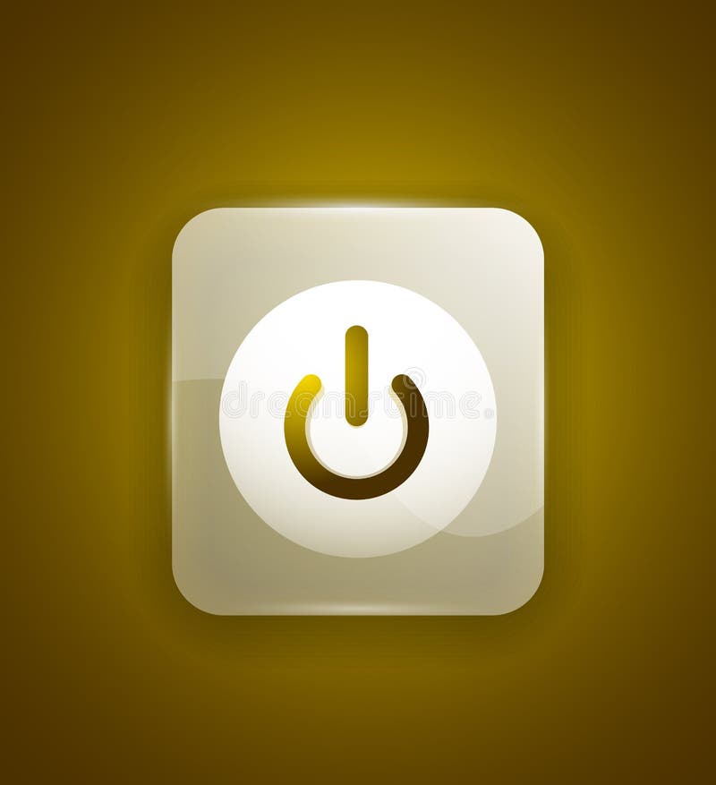 Glass Transparent Effect Power Start Button, on Off Icon, Vector UI or ...