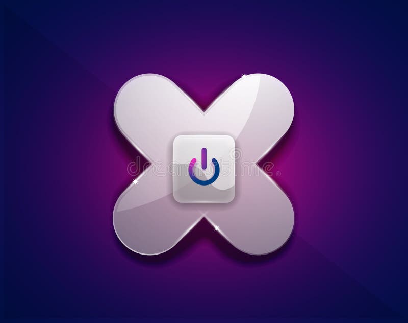 Glass Transparent Effect Power Start Button, on Off Icon, Vector UI or ...