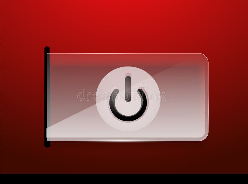 Glass Transparent Effect Power Start Button, on Off Icon, Vector UI or ...
