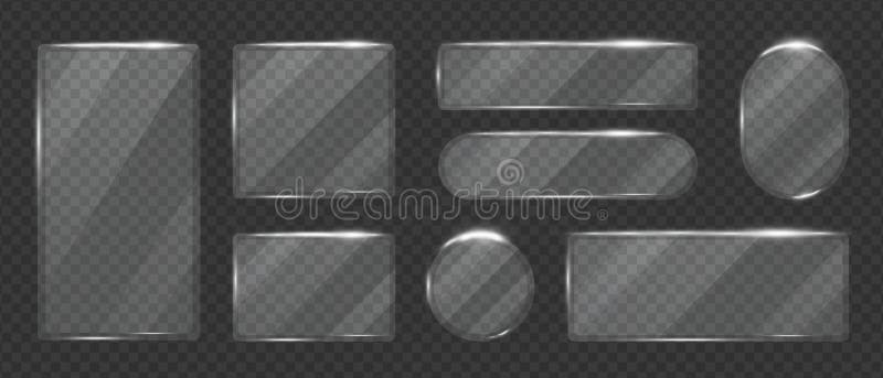 Glass Transparent Geometric Shape Frames Shining Glare Set, Glass ...