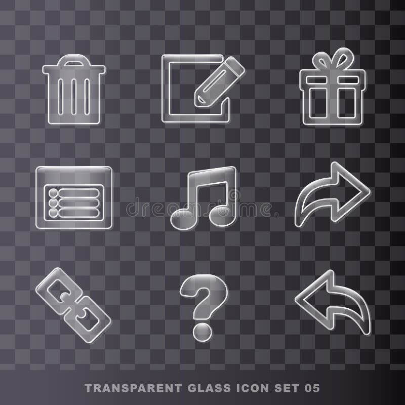 Glass Transparent Icon Set-05 Stock Vector - Illustration of balloons ...