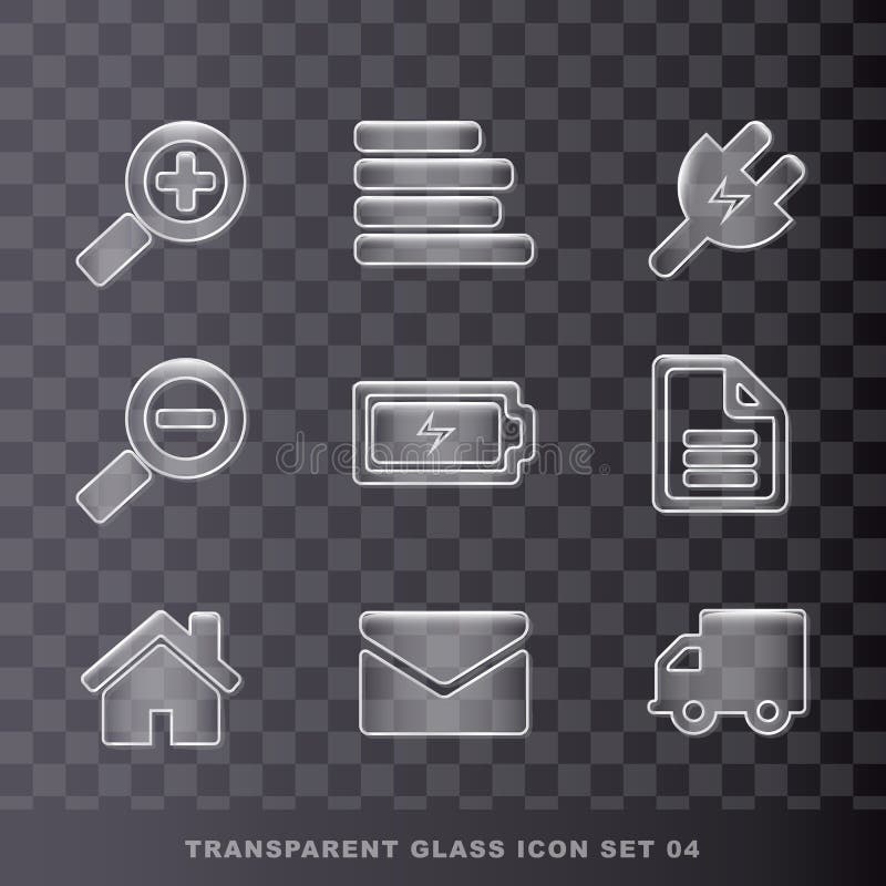 Glass Transparent Icon Set-04 Stock Vector - Illustration of label ...