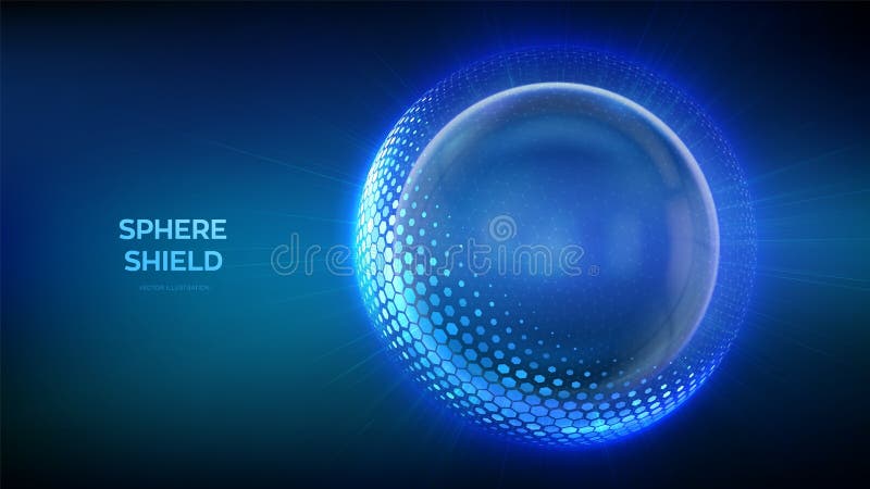 Glass Transparent Protection Sphere Shield. Sphere Shield with Hexagon ...