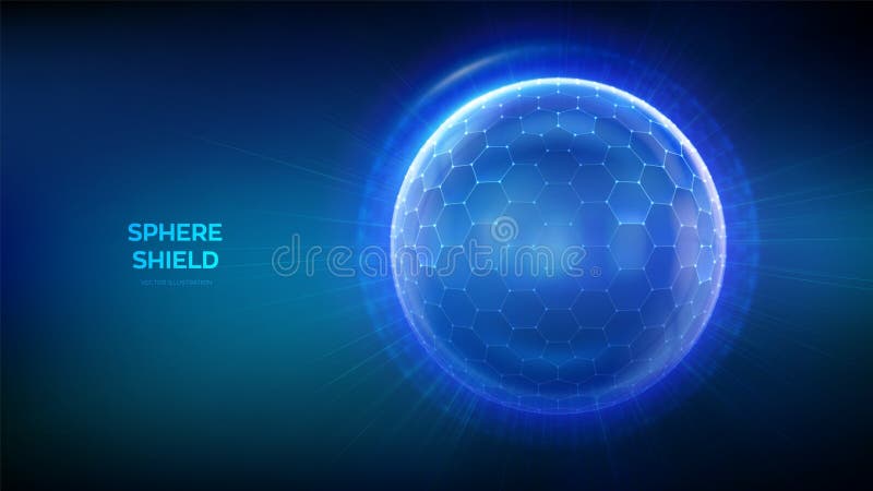 Glass Transparent Protection Sphere Shield. Sphere Shield with Hexagon ...