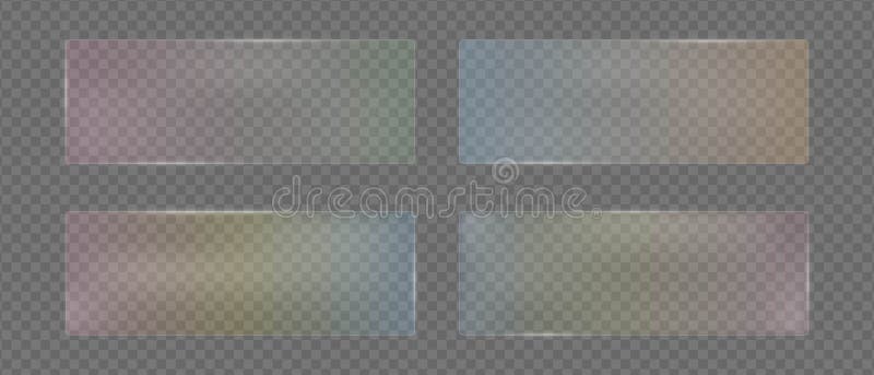Glass Transparent Rectangles Rainbow Gradient Color with Glare ...