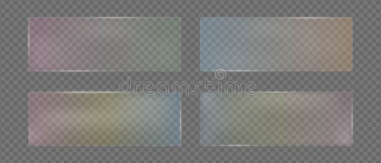 Glass Transparent Rectangles Rainbow Gradient Color with Glare ...