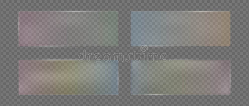 Glass Transparent Rectangles Rainbow Gradient Color with Glare ...