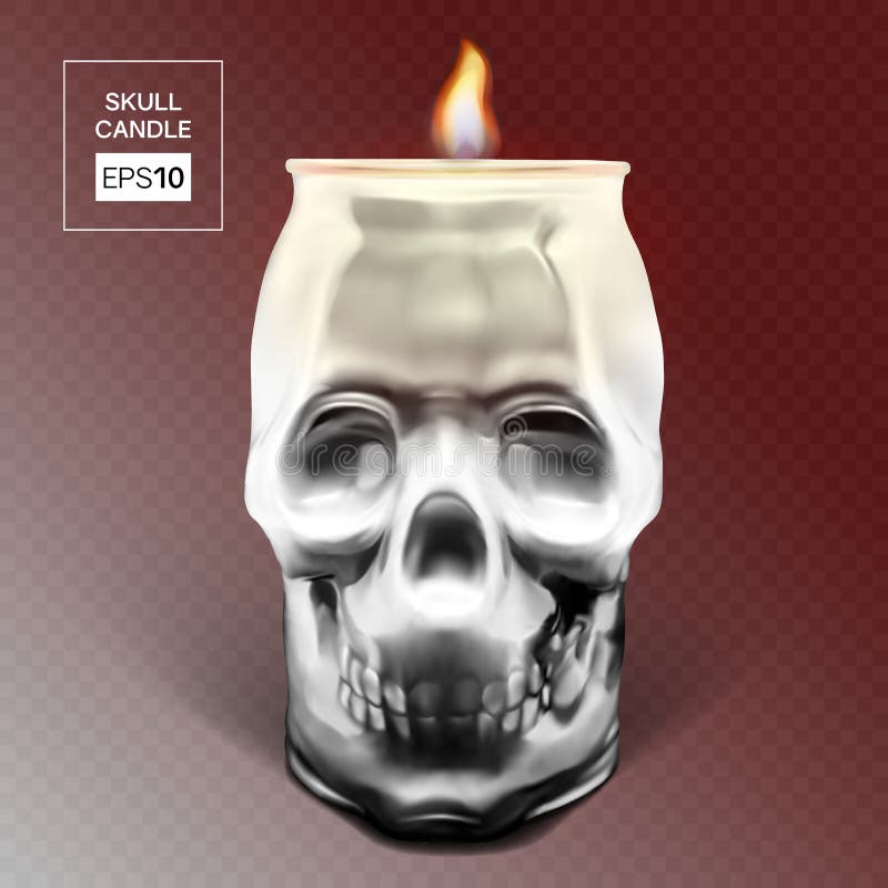 Glass Transparent Skull with a Candle Inside. Stock Vector ...