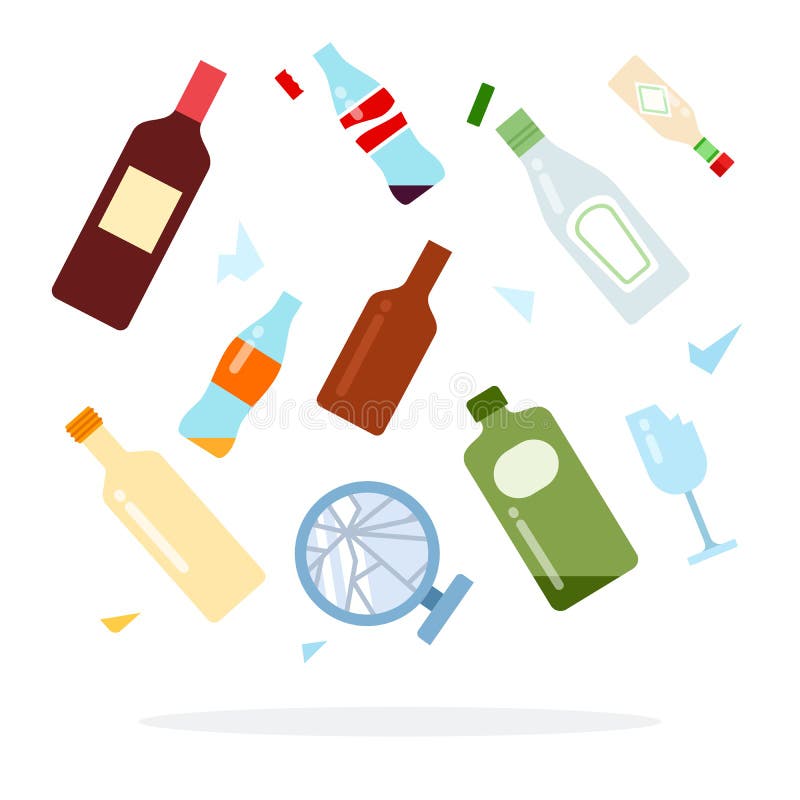 Glass Trash for Sorting Vector Flat Isolated Stock Vector ...