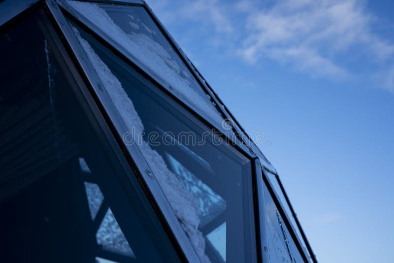 Glass Triangle Geometry on Facade Stock Image - Image of design ...