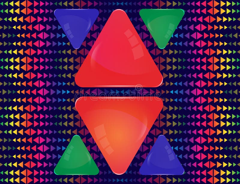 Glass Triangles of Different Sizes and Colors Stock Vector ...