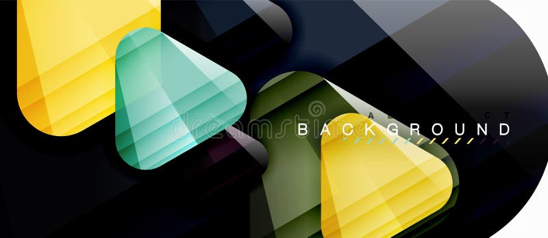 Glass Triangles Modern Geometric Composition, Abstract Background Stock ...