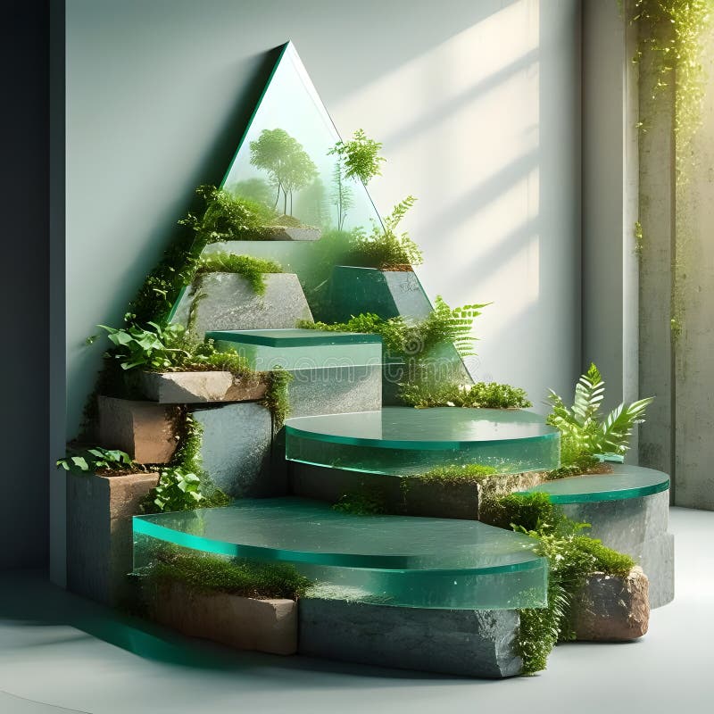 Glass Triangular Podium Sustainable, Stylish, Natural Design Stock ...