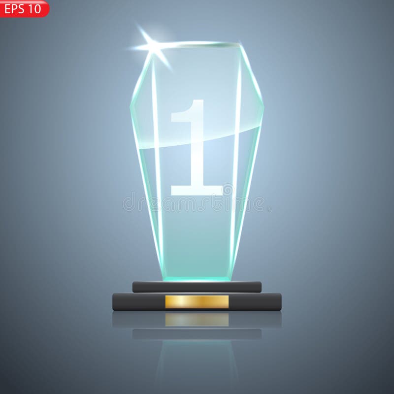Glass Trophy Award. First Place Prize Plaque Stock Vector ...