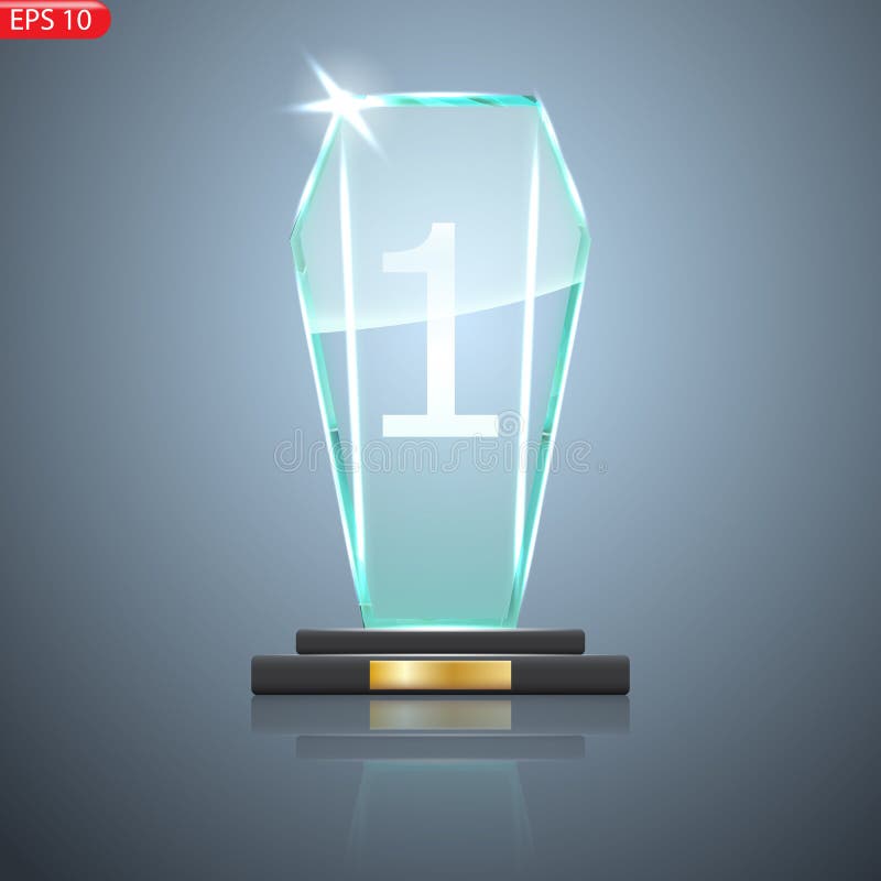 Glass Trophy Award. First Place Prize Plaque Stock Vector ...