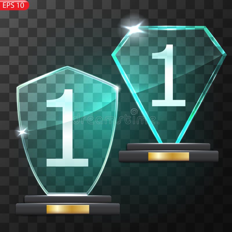 Glass Trophy Award. First Place Prize Plaque Stock Vector ...