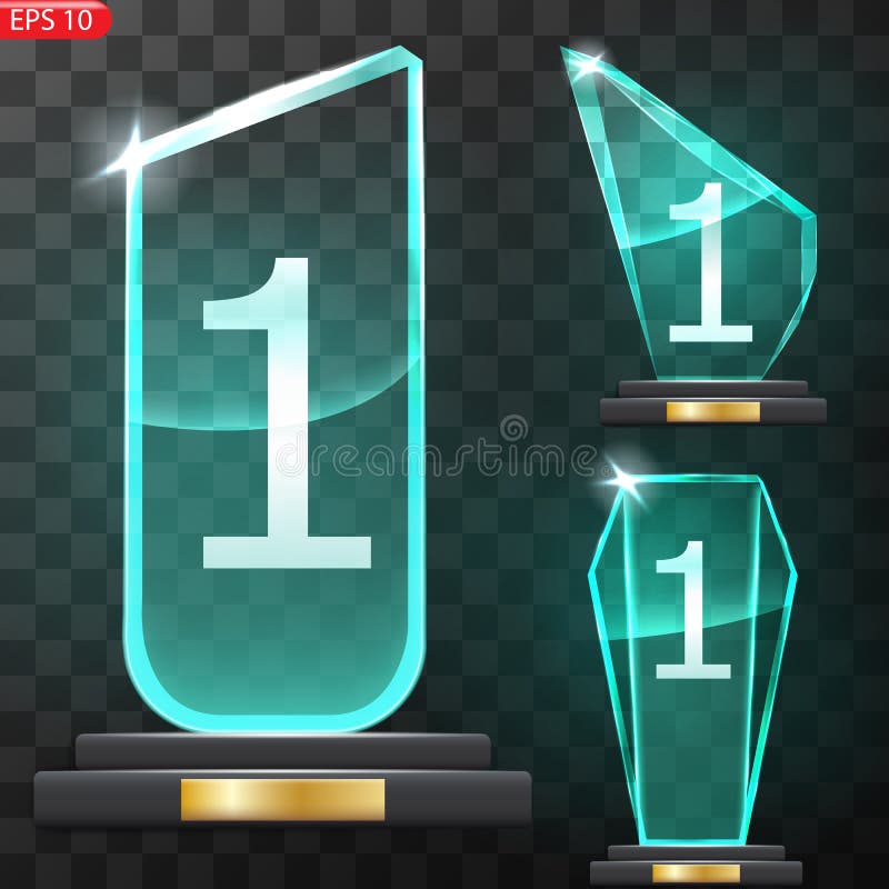 Glass Trophy Award. First Place Prize Plaque Stock Vector ...